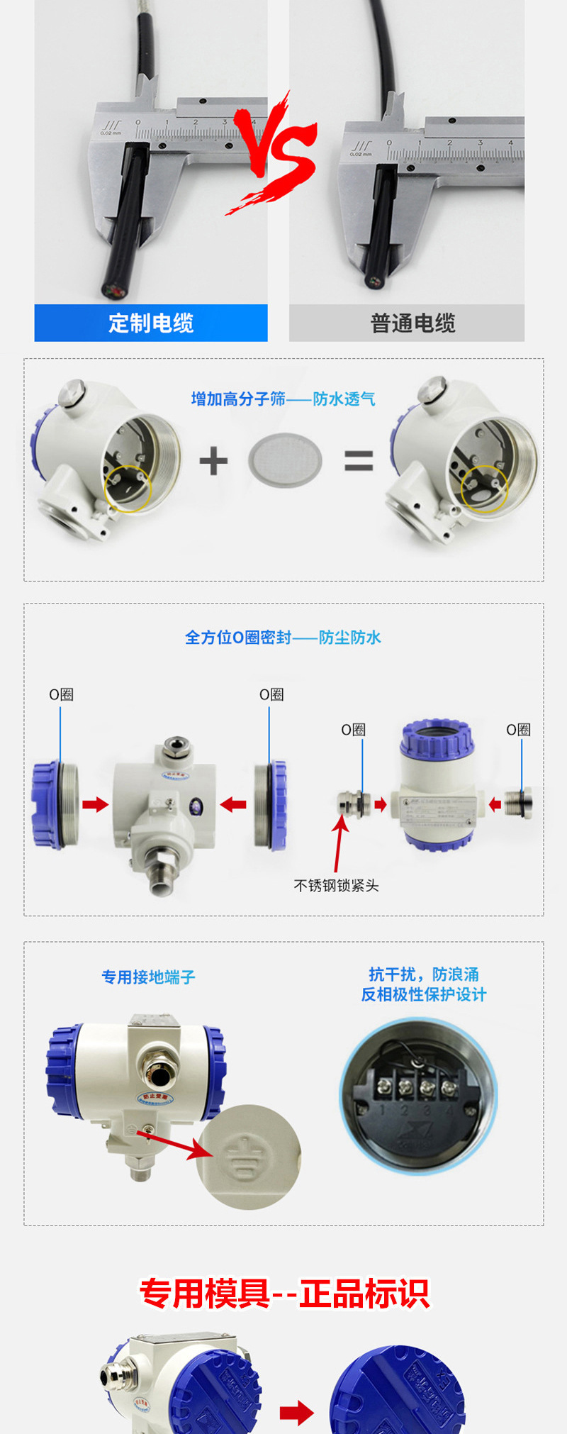 昆仑海岸JYB-KO-Y5分体电缆投入式静压液位变送器传感器-阿里巴巴