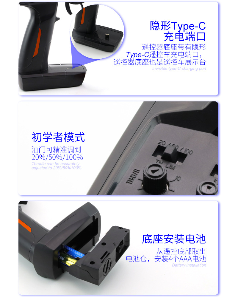 TURBO RACING 1:76 C81遥控大脚车套装全比例RC充电遥控越野车C81-阿里巴巴