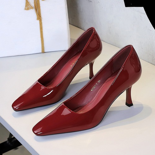 321 style fashionable patent leather glossy banquet high heels with ...