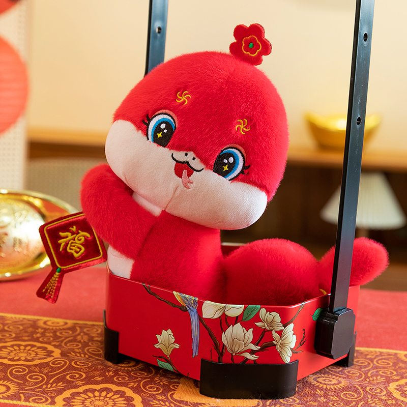Year of the Snake Mascot Doll Snake Doll Zodiac Snake Plush Toy Festive ...