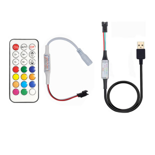 RF21键幻彩控制器 WS2811/2812迷你5/24V 全彩幻彩led灯带控制器-阿里巴巴