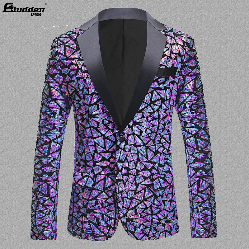 Host singers choir jazz dance Sequin blazers coat for manman sequins ...
