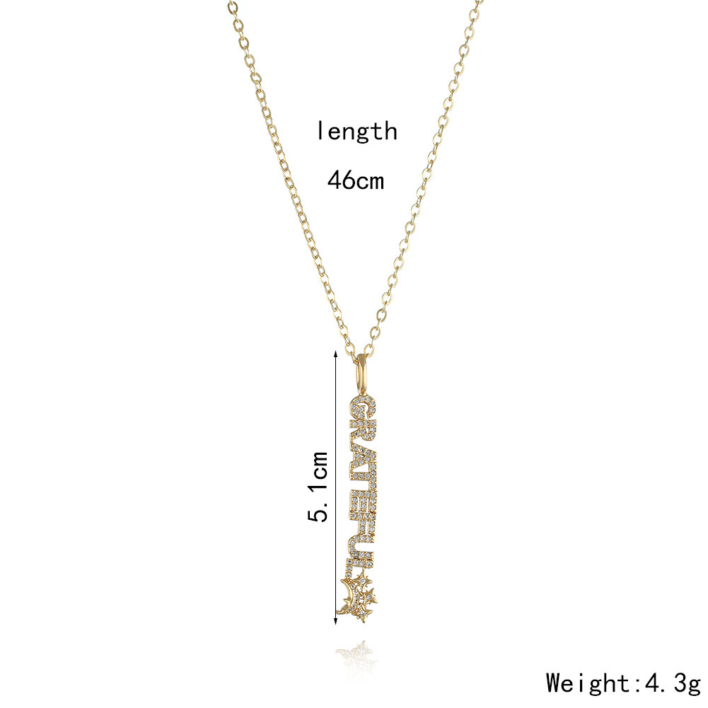 New copper plated real gold word slogan letter necklace | Voghion.com