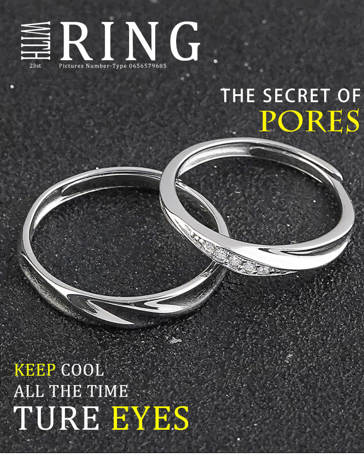 创意情侣饰品s925纯银戒指情定交织情侣开口一对纯银戒指批发定制-阿里巴巴