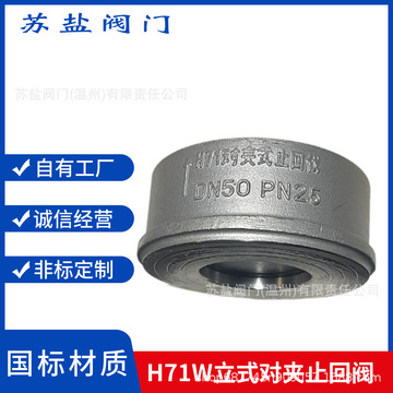 H71H/W-16C国标铸钢不锈钢对夹弹簧升降式止回阀H72X/F-10P单向阀-阿里巴巴