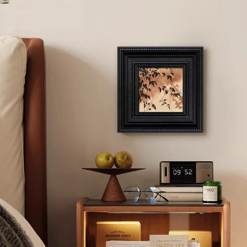 中古诧寂风客厅抽象夜莺组合装饰画法式小众艺术餐厅玄关斗柜挂画-阿里巴巴