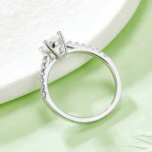 欧美跨境s925银1.0ct莫桑钻D级微镶蛋形女士戒指个性简约款项链工-阿里巴巴