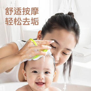 跨境婴儿洗头刷吸盘式硅胶洗脸刷儿童洗澡头部清洁工具可定logo-阿里巴巴