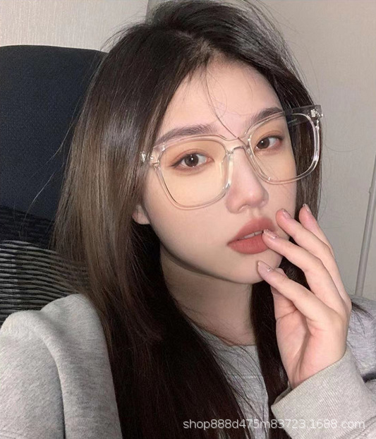 新款GM时尚TR90眼镜框架复古黑色大框防蓝光平光镜可配近视韩版潮-阿里巴巴