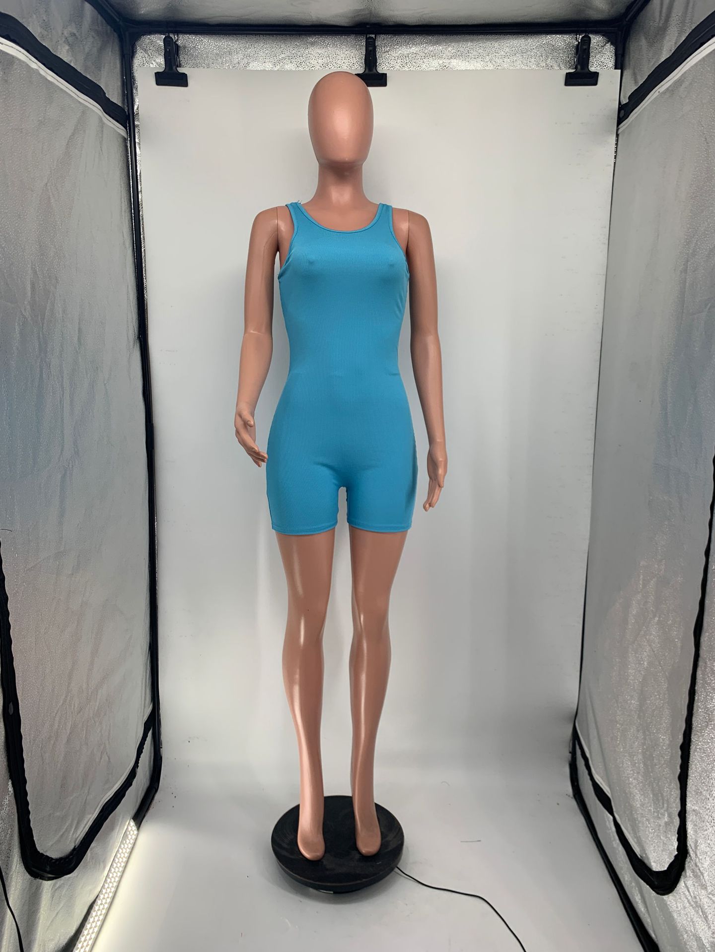 D2183 跨境欧美亚马逊新品春夏高弹力纯色 小坑条舒适连体裤-阿里巴巴