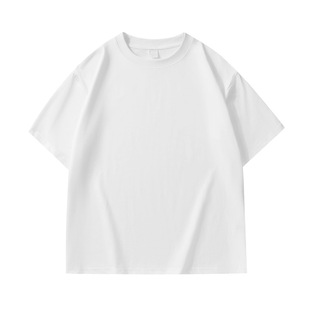 220g重磅落肩短袖T恤男大地色光版百搭宽松欧美ins情侣款体恤-阿里巴巴