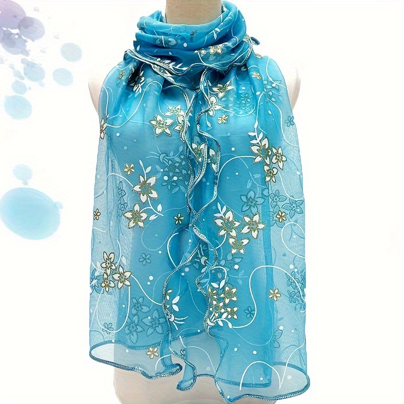 [Bohemian Scarf] Lightweight Breathable Turquoise & White-阿里巴巴