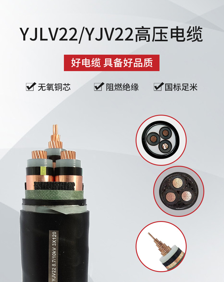 高压电缆 YJV22 10KV 8.7/15KV 25-400铜芯高压电缆 电线电力电缆-阿里巴巴