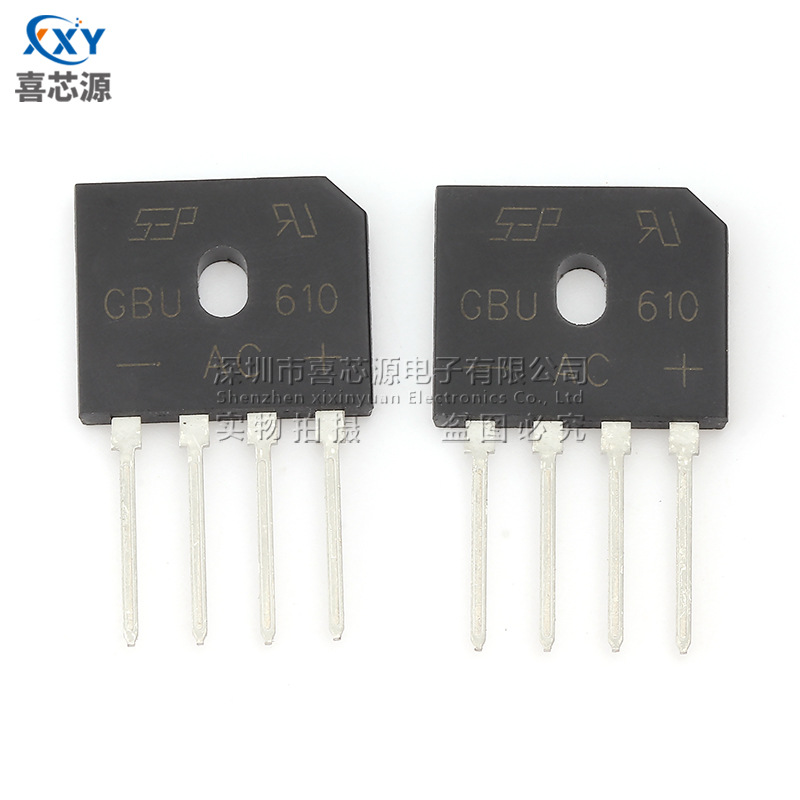 全新现货 GBU610 6A 1000V直插整流桥 硅桥GBU封装DIP4 桥堆 扁桥-阿里巴巴