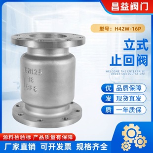 304不锈钢法兰立式止回阀H42W-16P 316L单向止逆阀DN50 100 200-阿里巴巴