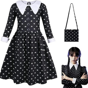 外贸最新爆款 亚当斯一家人星期三Wednesday cos服 裙子-阿里巴巴