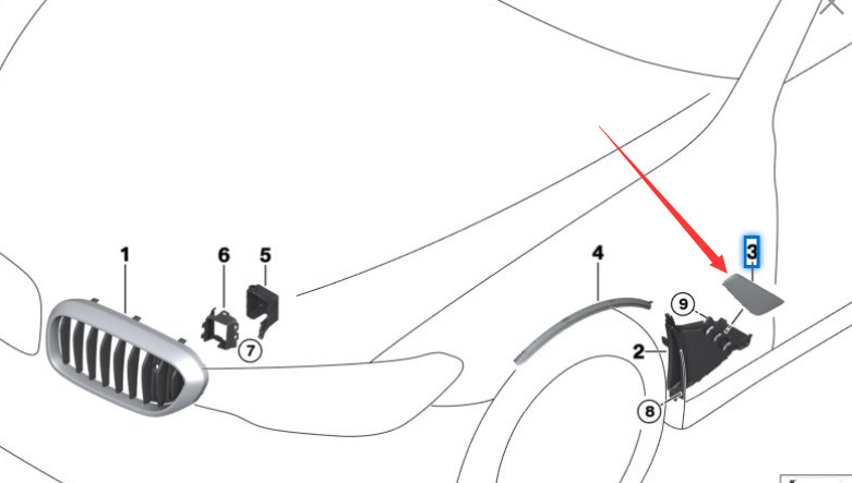 51747439013 51747439014适用于宝马5系G38G30 叶子板左右黑色饰-阿里巴巴