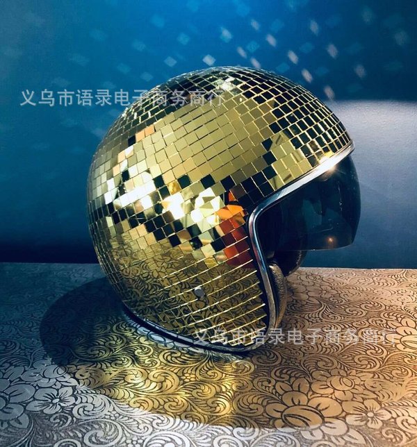 Disco Ball Helmet With Retractable Visor独立站新品迪斯科头盔-阿里巴巴