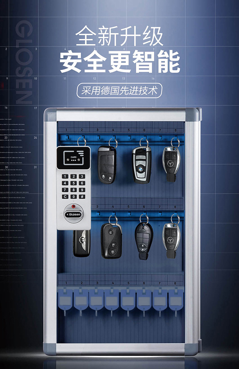 金隆兴钥匙柜电子密码锁钥匙箱铝合金公司物业车行钥匙保管箱批发-阿里巴巴
