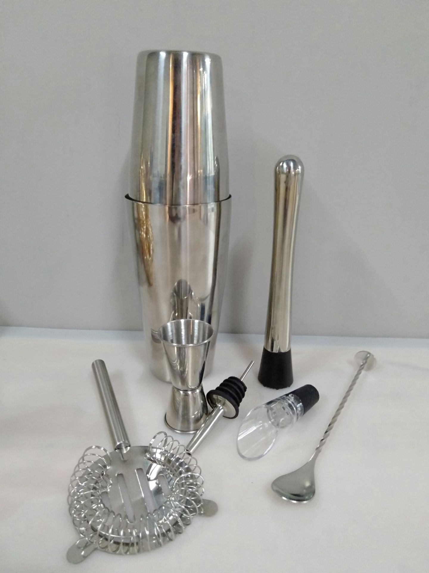 波士顿304不锈钢 调酒器套装 鸡尾酒调酒工具酒吧 雪克杯摇调酒壶-阿里巴巴