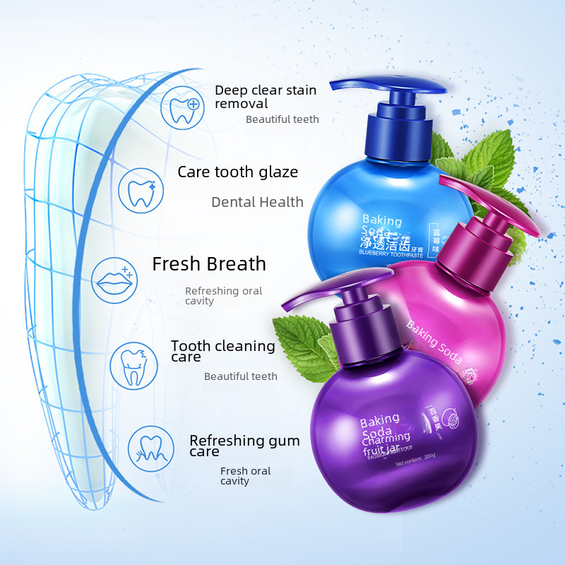 Image beauty baking soda press toothpaste fruit care fresh breath ...