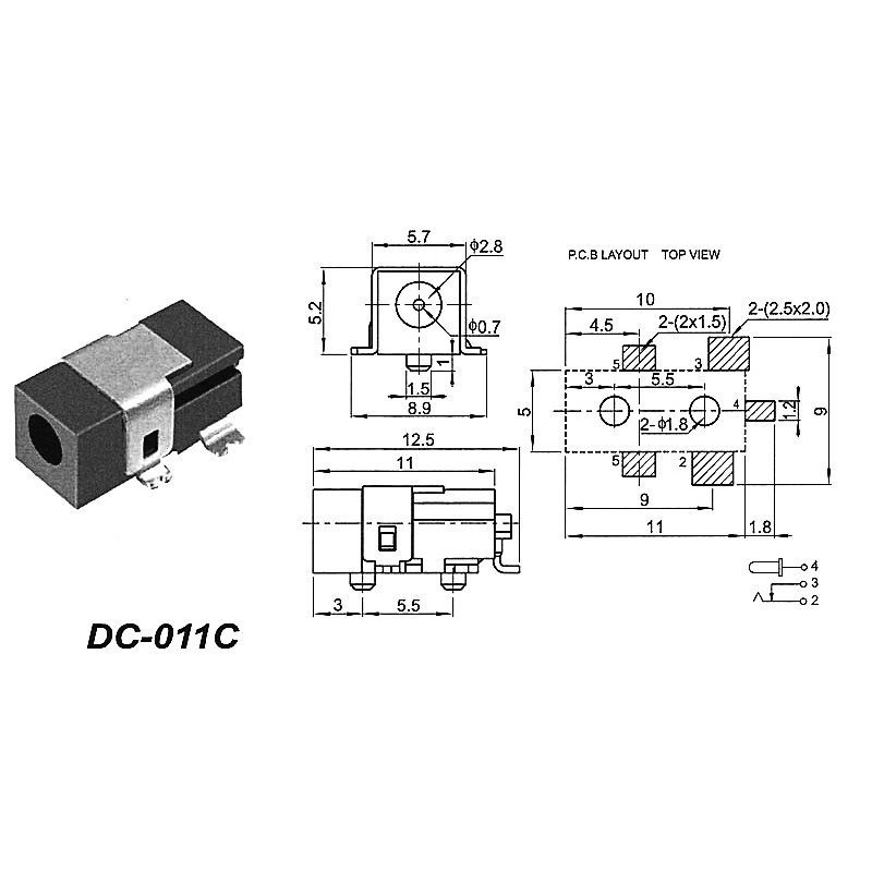dc电源插座025弯脚3.5螺母022b充电056插板005贴片099母座5.5*2.5-阿里巴巴