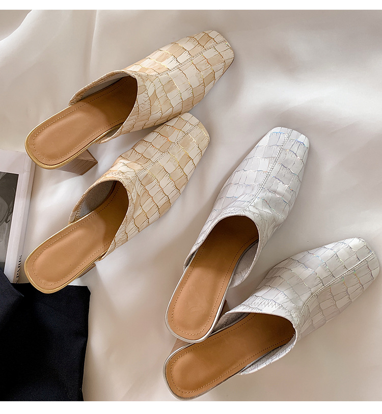 CHIKO Xaviera Square Toe Chunky Heels Clogs/Mules Shoes