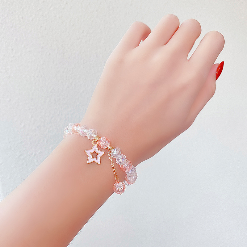 Cartoon children bracelet female baby cute girls princess glass beads ...