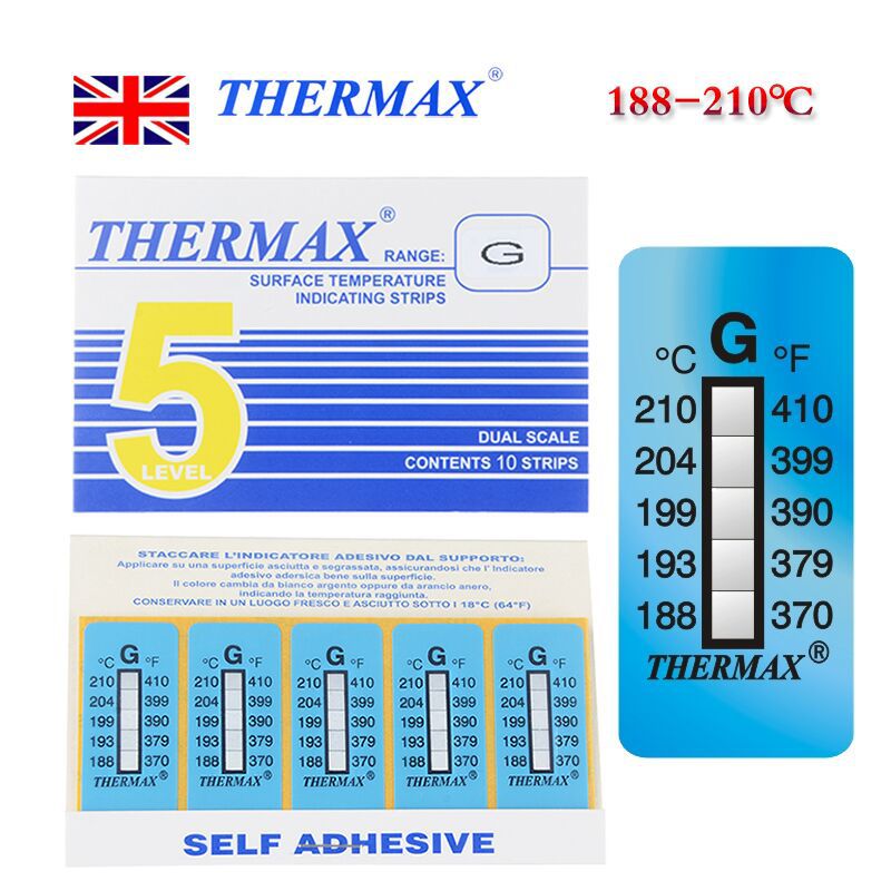 现货温度贴纸5格BCDEFGHI测温纸英国thermax热敏感温纸标签贴条-阿里巴巴