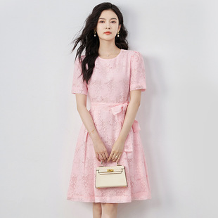 2417710-深圳南油重工烧花棉底法式气质收腰显瘦精美连衣裙子女装-阿里巴巴