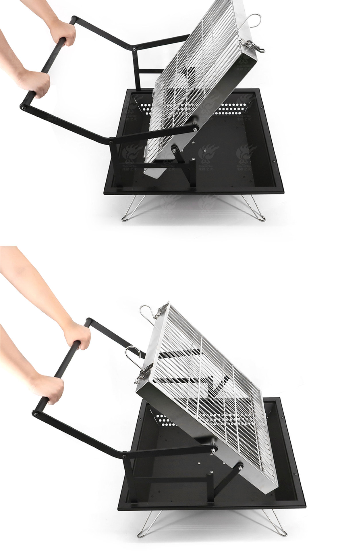 工厂直销烧烤架跨境户外露营庭院烧烤取暖美式翻转野外折叠烧烤炉-阿里巴巴