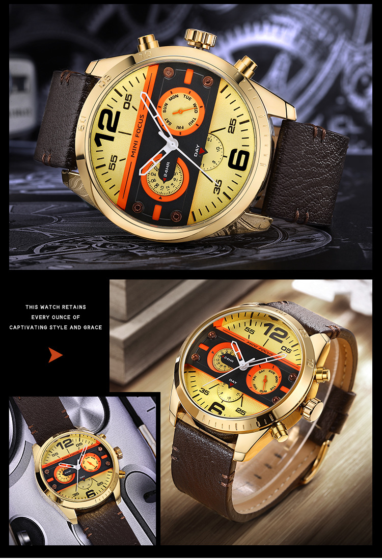 MINI FOCUS手表日本机芯多功能机械风潮流石英表防水男手表0068G-阿里巴巴