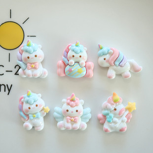 可爱彩虹小马树脂配件批发DIY饰品贴片奶油胶发饰挂件装饰材料-阿里巴巴