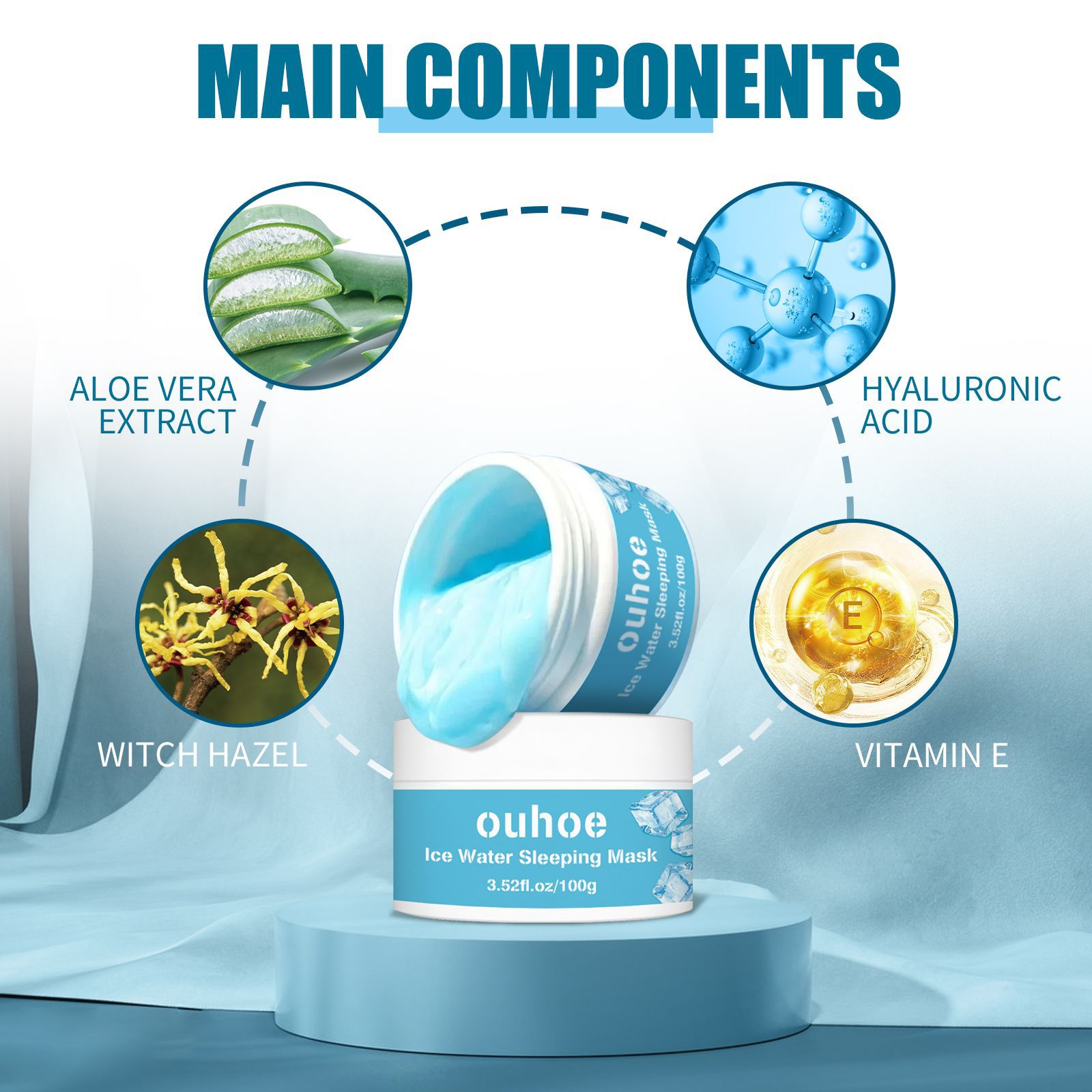 OUHOE 涂抹睡眠面膜 补水保湿收缩毛孔减少黑色素清爽不油腻面膜-阿里巴巴