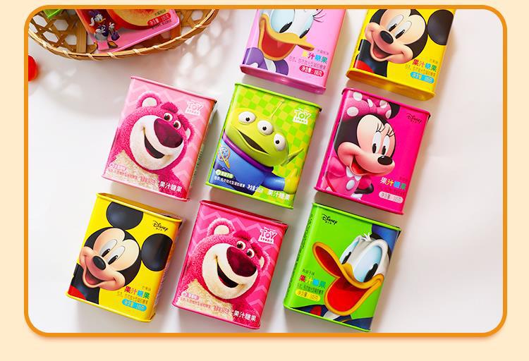 果汁糖果草莓水蜜桃口味礼盒卡通包装造型送礼儿童零食105g-阿里巴巴