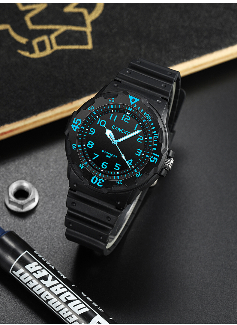 canext卡西鸥同款初中学生手表男运动夜光防水跨境外贸石英表批发-阿里巴巴