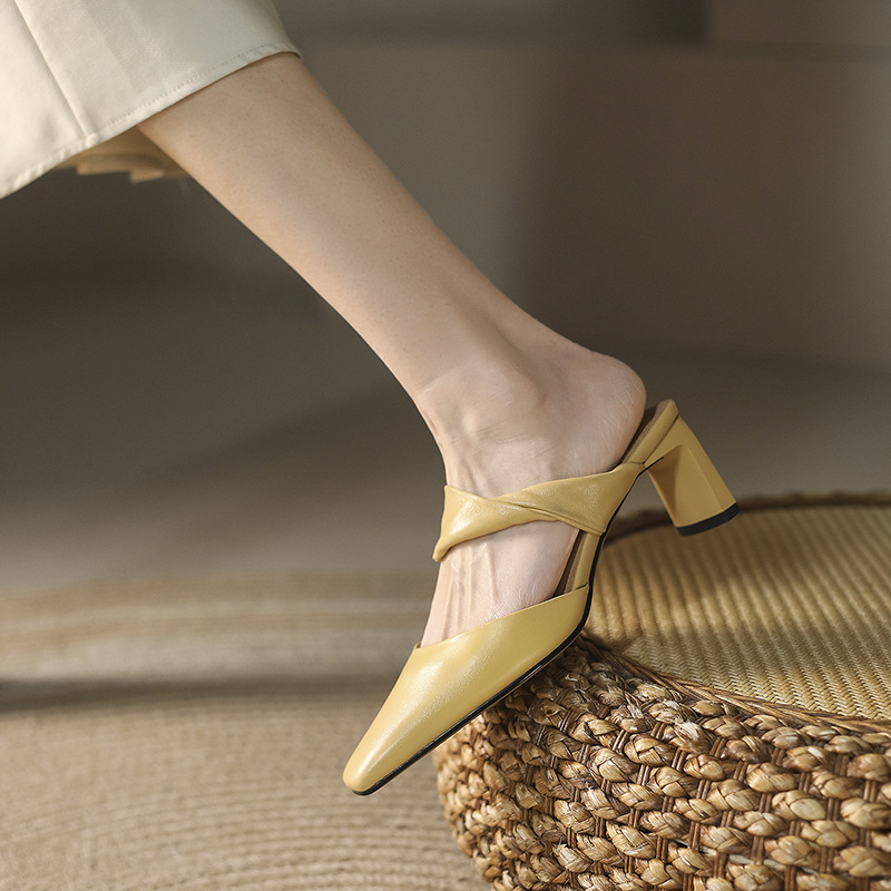 CHIKO Astrid Square Toe Chunky Heels Clogs/Mules Shoes