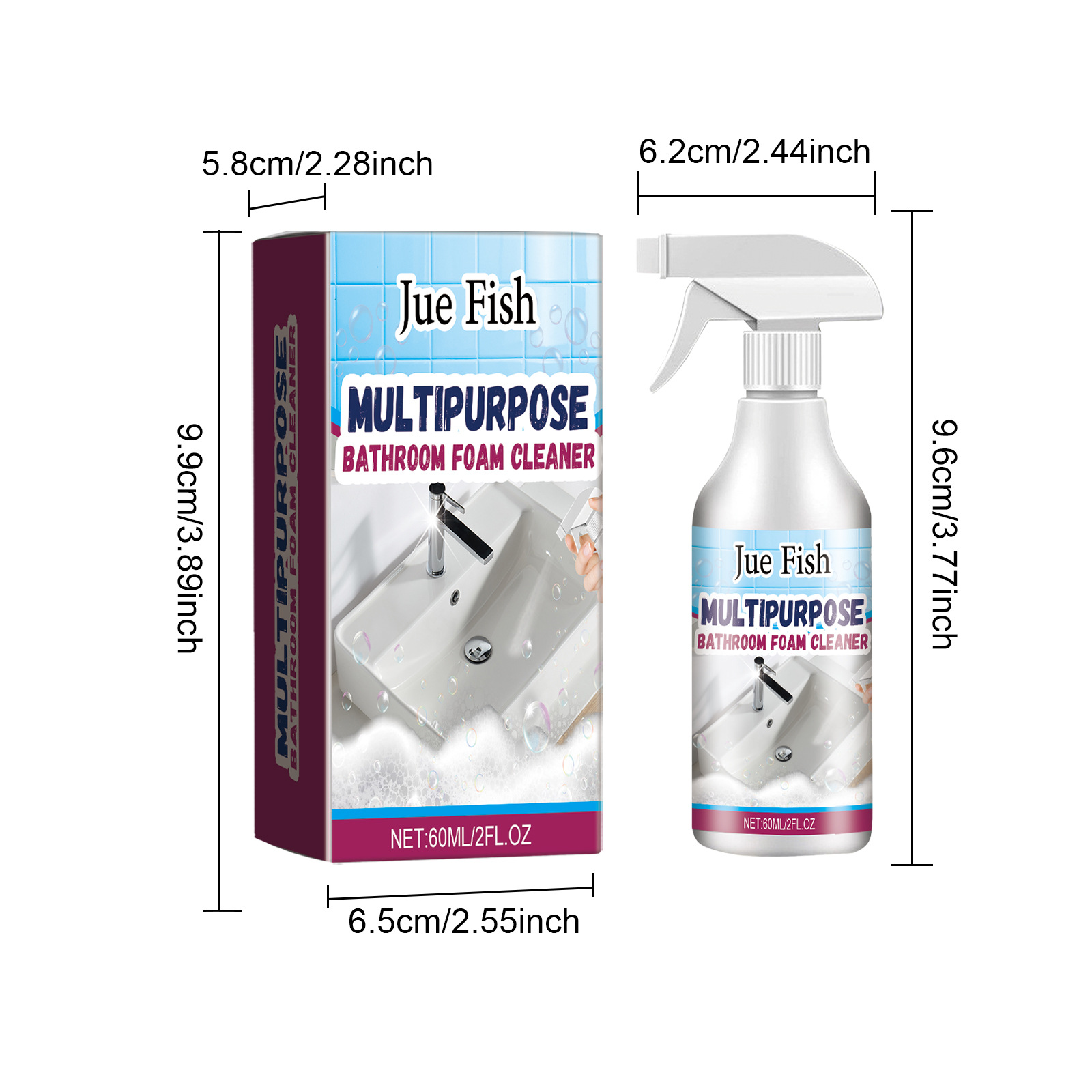 Jue Fish 浴室泡沫清洁剂 清洁浴室玻璃门浴缸污渍水垢洁净清洁剂-阿里巴巴