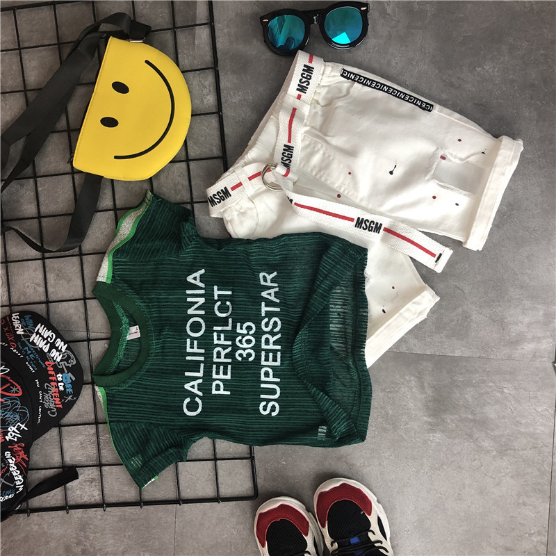 男童短袖T恤2022夏季网格镂空上衣中小童短袖C68010中裤12135现货-阿里巴巴