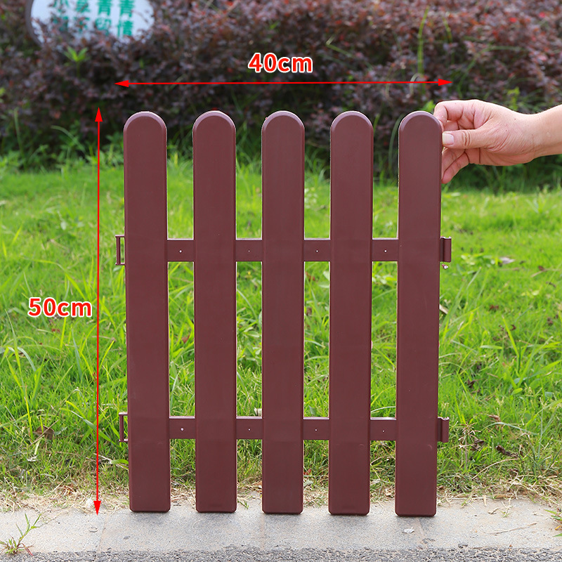PVC围栏栅栏工程塑料围栏咖啡色护栏公园花园装饰庭院栏-阿里巴巴