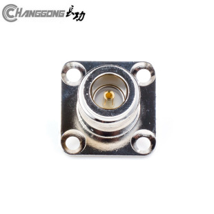 N母4孔方板法兰盘射频连接器L16 N-KF N-50KF 机壳天线底座 N母头-阿里巴巴