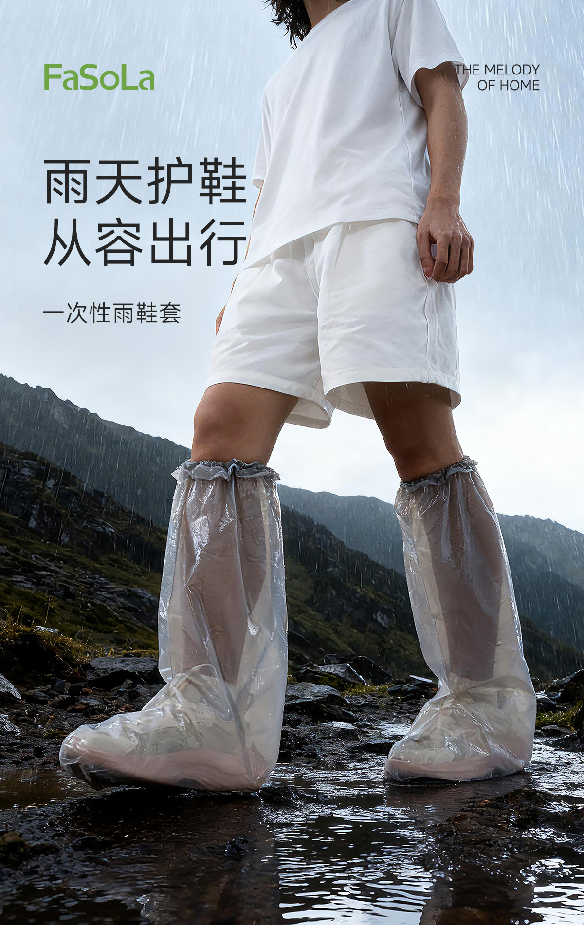 FaSoLa鞋套防水加厚耐磨户外旅行便携下雨天防滑高筒一次性雨鞋套-阿里巴巴