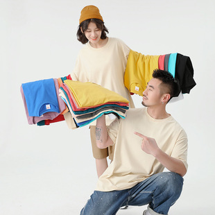 260g重磅纯棉T恤印字logo短袖宽松落肩文化广告衫来图DIY潮牌定制-阿里巴巴