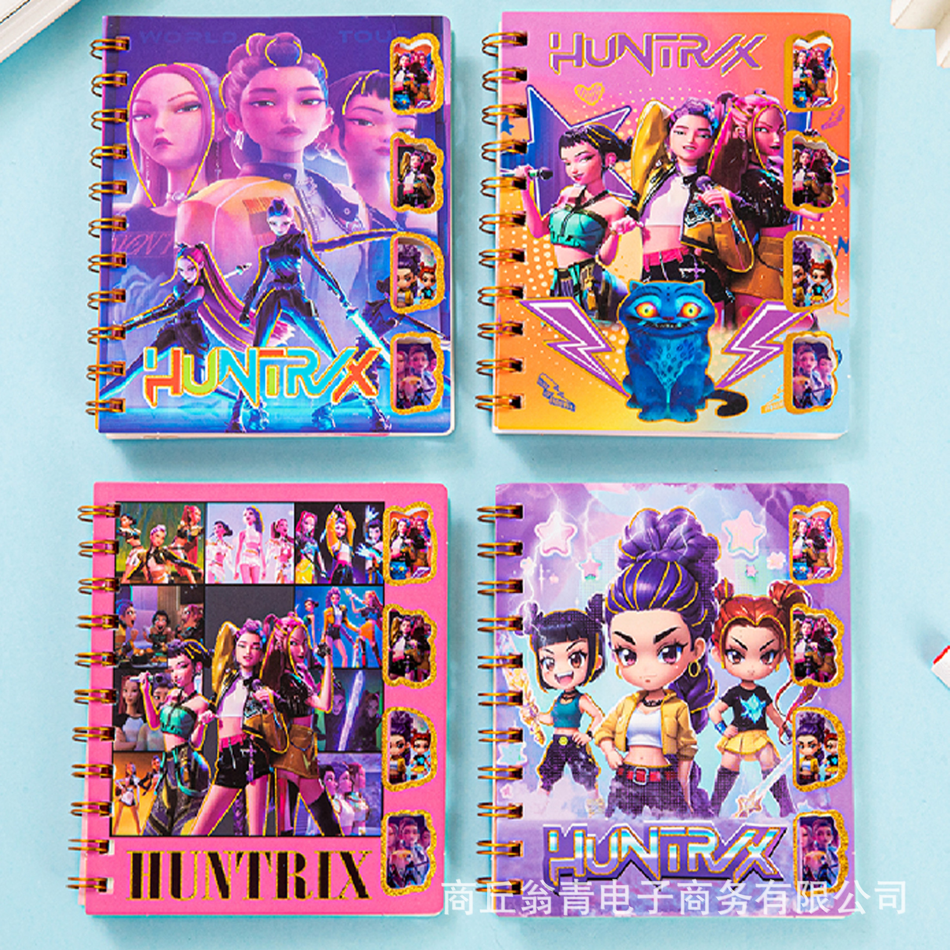 跨境新款K-POP猎魔女团A6镂空隔页分类线圈本卡通高颜值手账本批-阿里巴巴