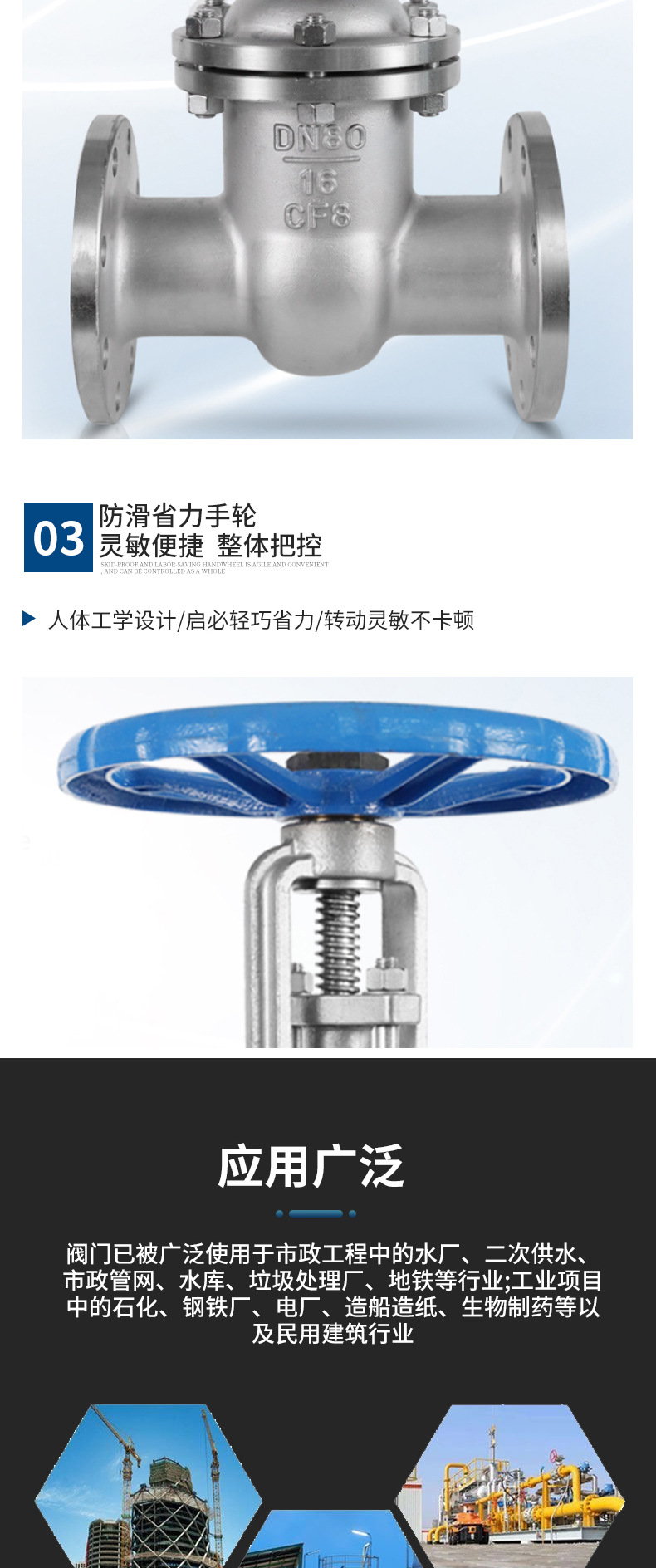 上海阀门 良工沪工304 316不锈钢法兰闸阀 Z41H-16P DN50-阿里巴巴