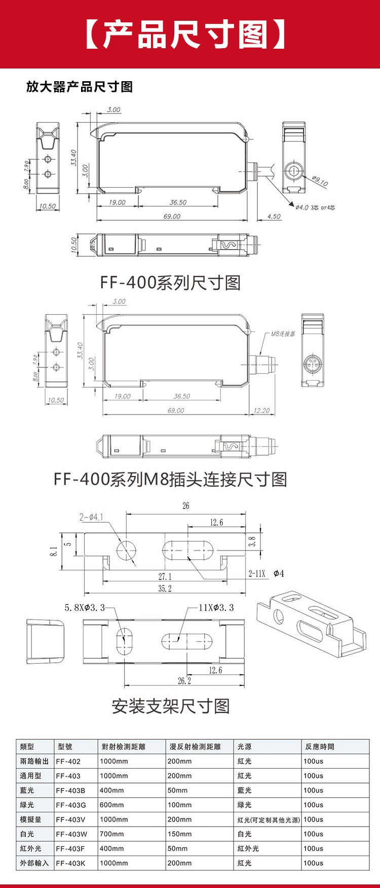 F&C嘉准光纤放大器系列|FF-403 双数显FF-301双路输出光纤传感器-阿里巴巴