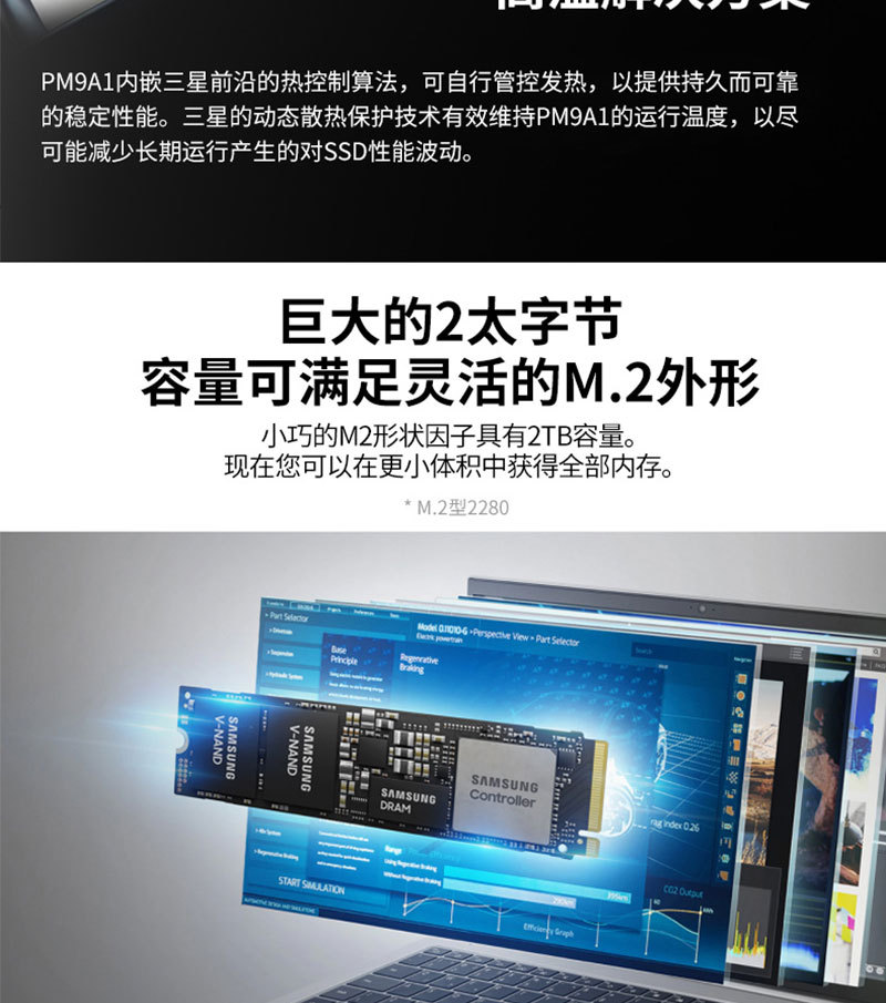 Samsung/三星 PM9A1 256G 512G 1T 2T PCIE 4.0 M.2 SSD固态硬盘-阿里巴巴