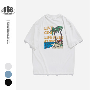 Shibuya Element美式复古印花全棉短袖T恤男女休闲半袖夏季TS4220-阿里巴巴