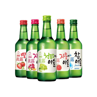 韩国原装进口 真露青葡萄西柚李子草莓桃子味烧酒13度 360ML*20瓶-阿里巴巴