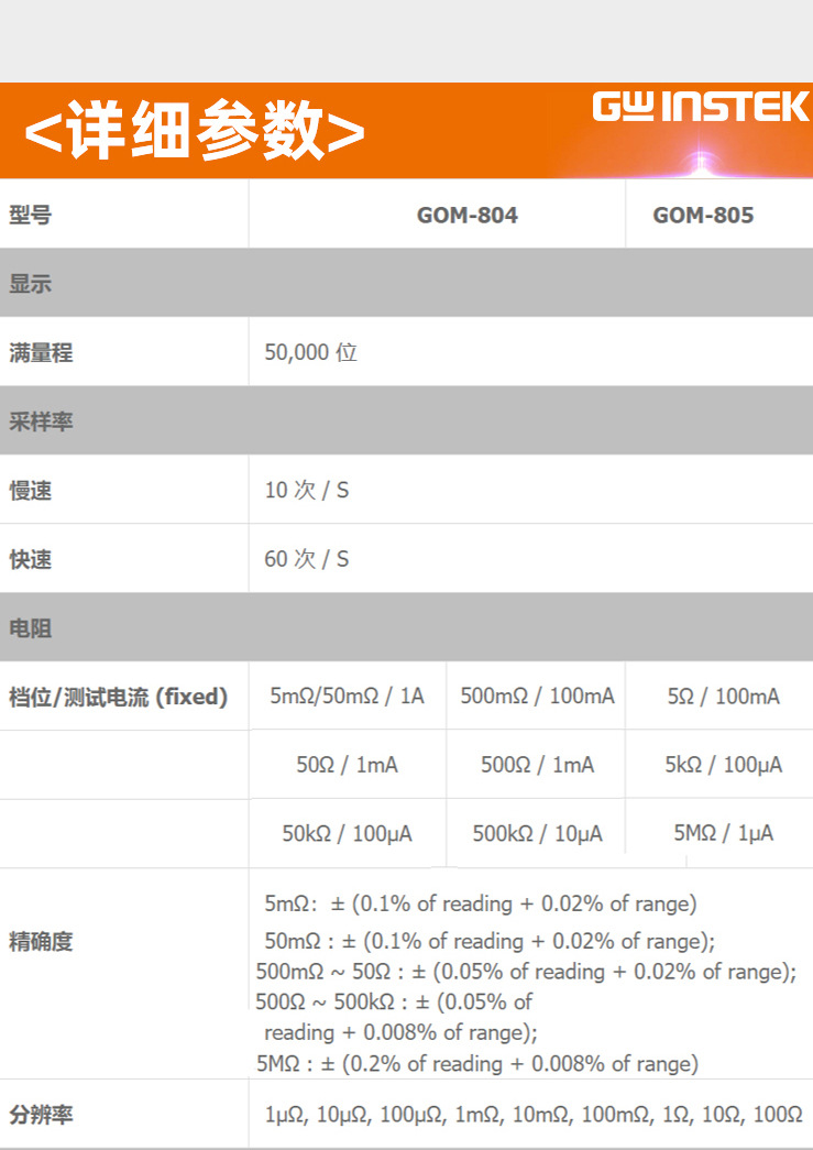 固纬 直流电阻仪 微欧姆计 GOM-804 GOM-805 毫欧表 欧姆计-阿里巴巴